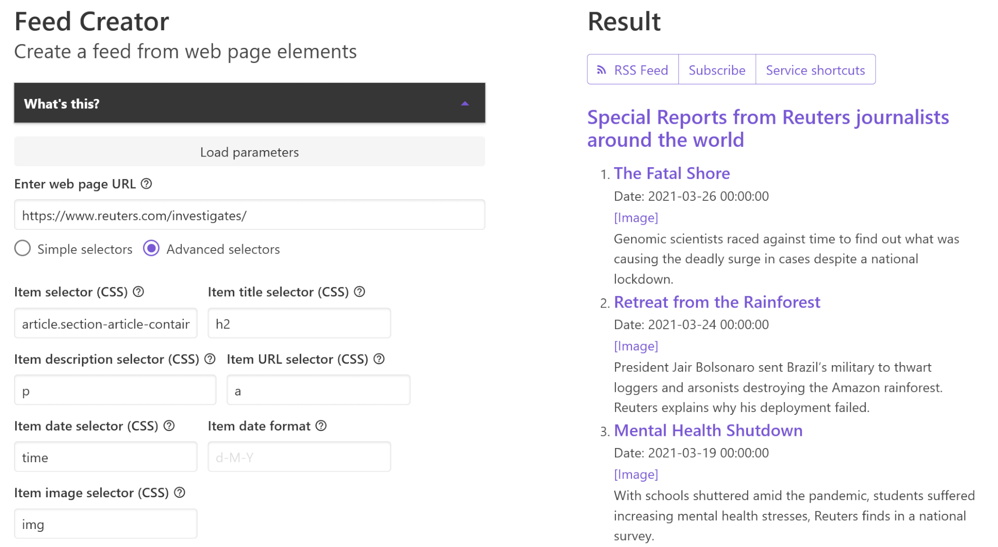 How To Turn A Webpage Into An Rss Feed Using Feed Creator Part 2