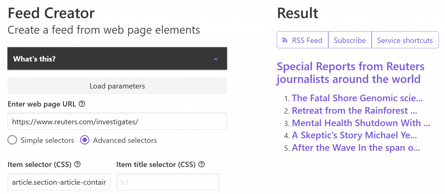 How to turn a webpage into an RSS feed using Feed Creator - Part 2 ...